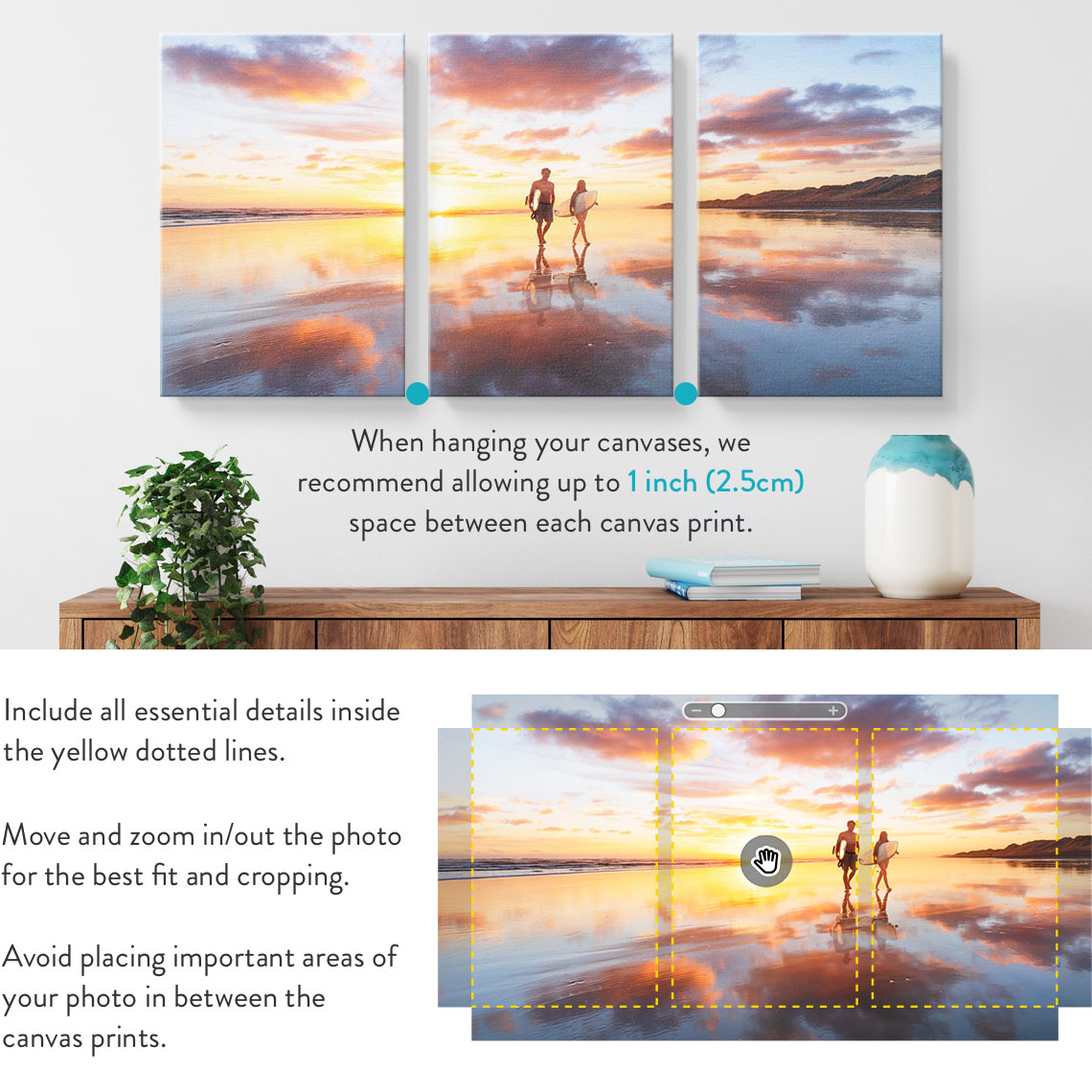 Split Canvas 30x30cm - Set of 3 | Split Canvas Sets | Canvas & Home ...